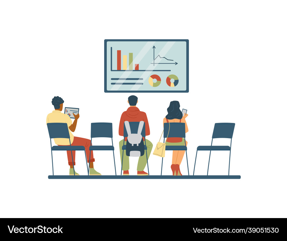 Students of educational courses or seminar flat Vector Image