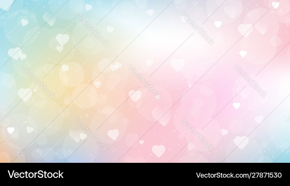 Sweet candy gradient background with heart bokeh Vector Image