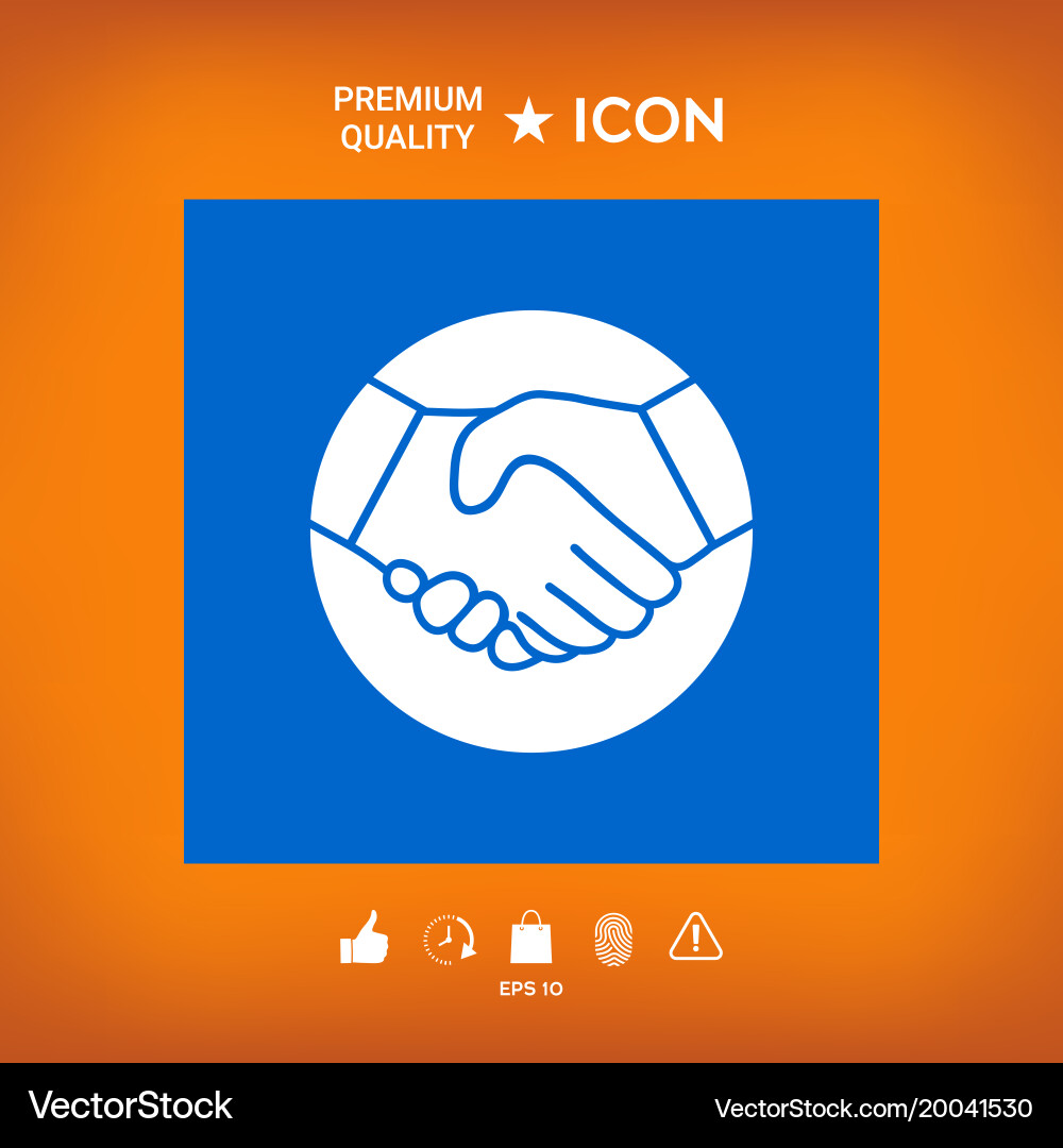 Symbol of handshake in circle icon Royalty Free Vector Image