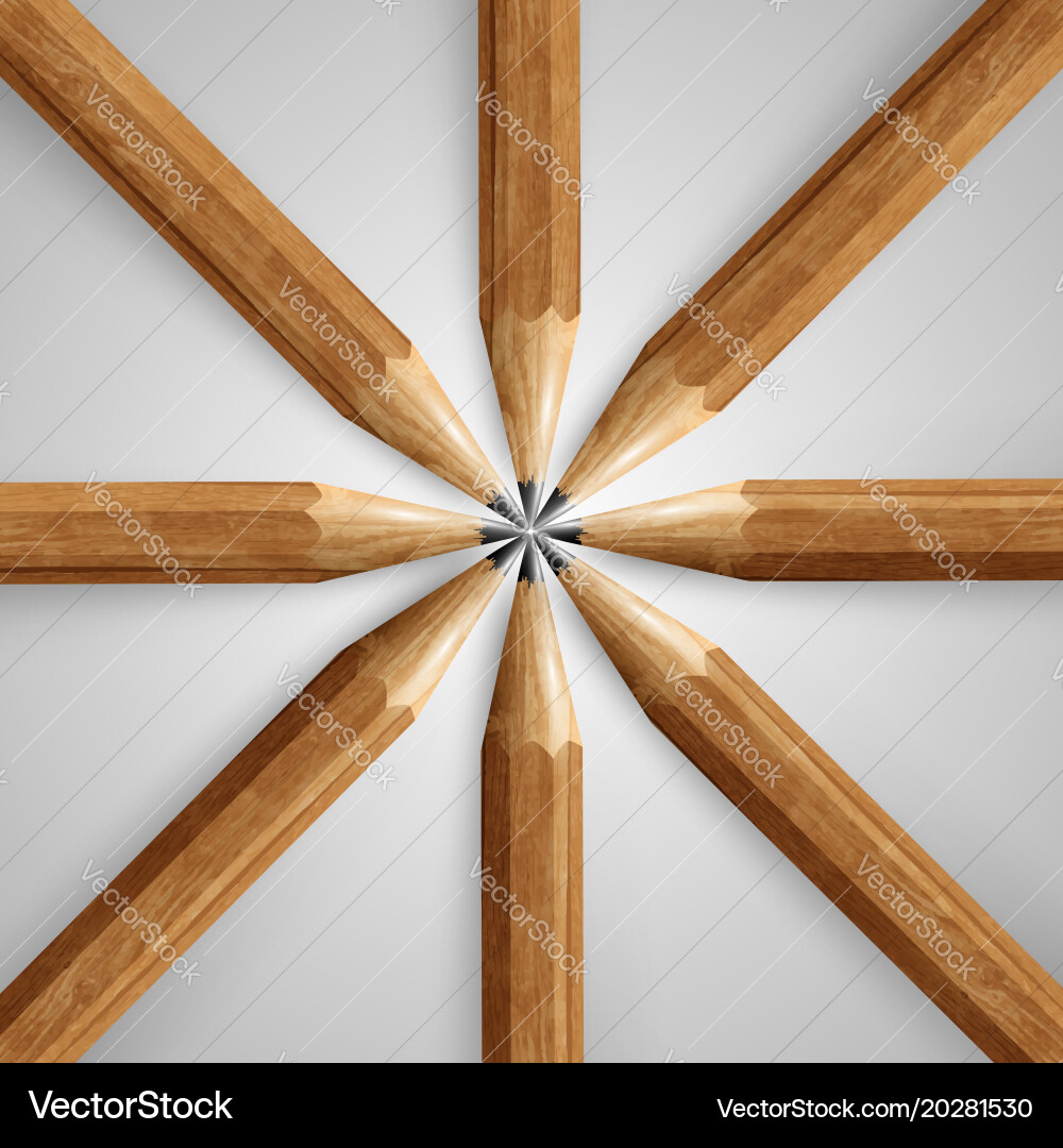 Wooden realistic pencils Royalty Free Vector Image