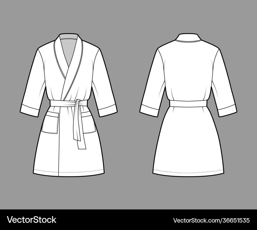 Bathrobe dressing gown technical fashion Vector Image