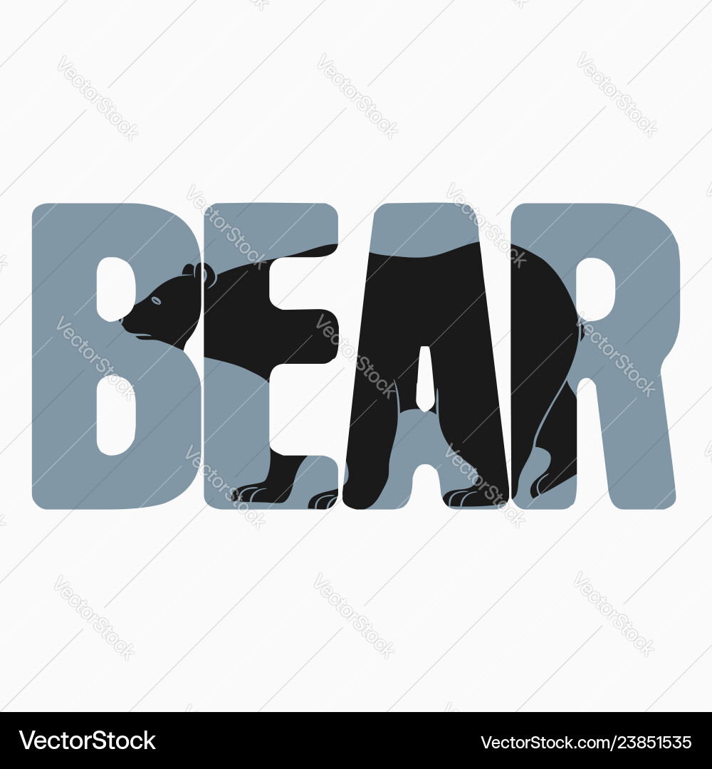 Bear on text Royalty Free Vector Image - VectorStock