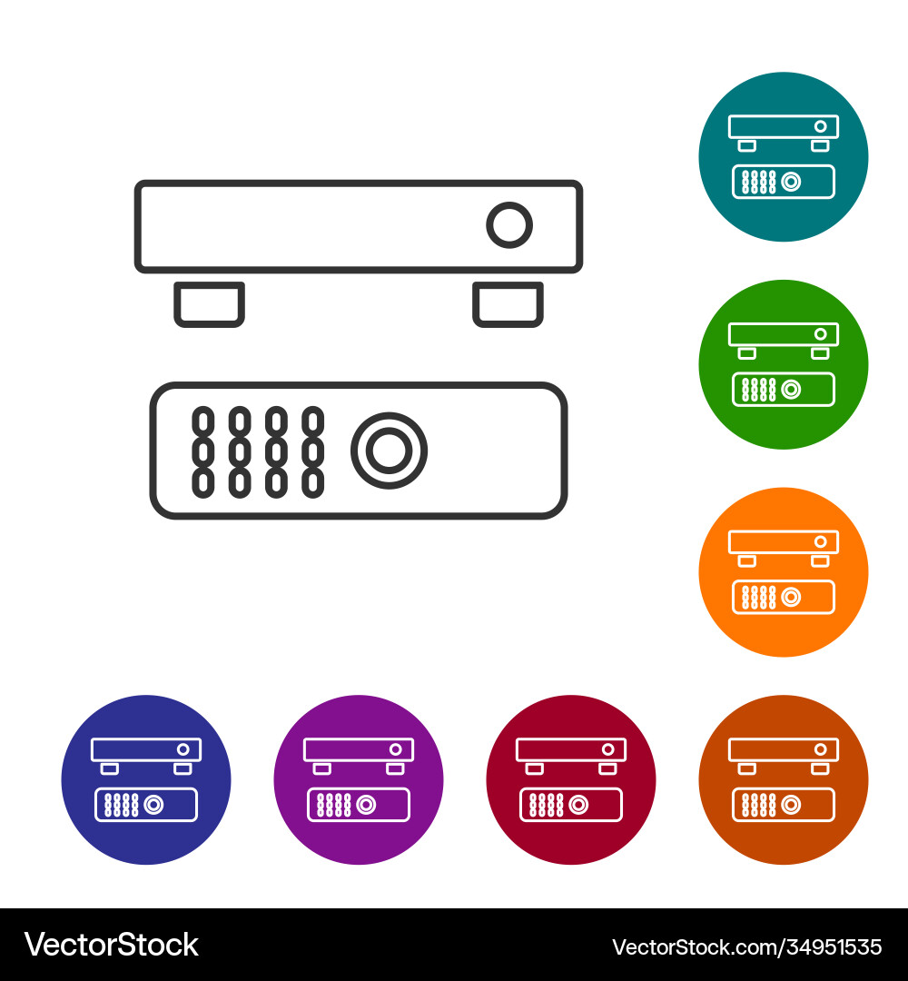 Black line multimedia and tv box receiver Vector Image