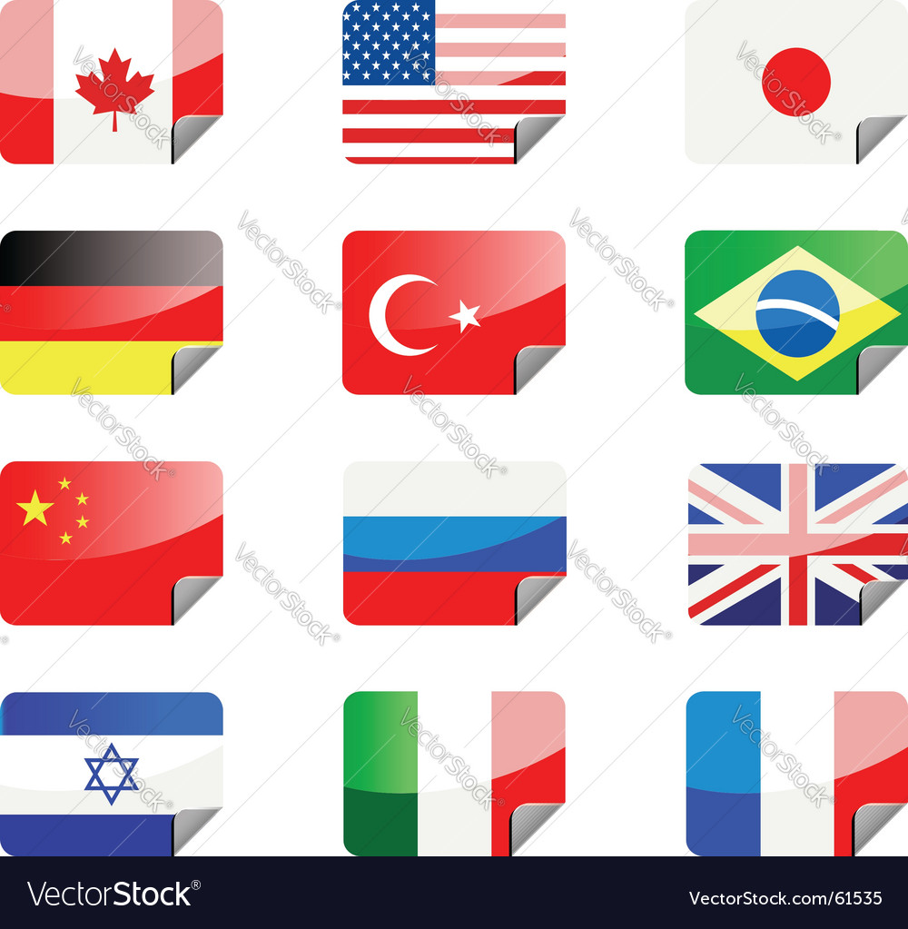 Flag stickers Royalty Free Vector Image - VectorStock