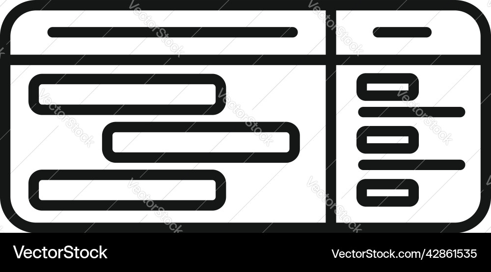 Fly pass ticket icon outline airline Royalty Free Vector