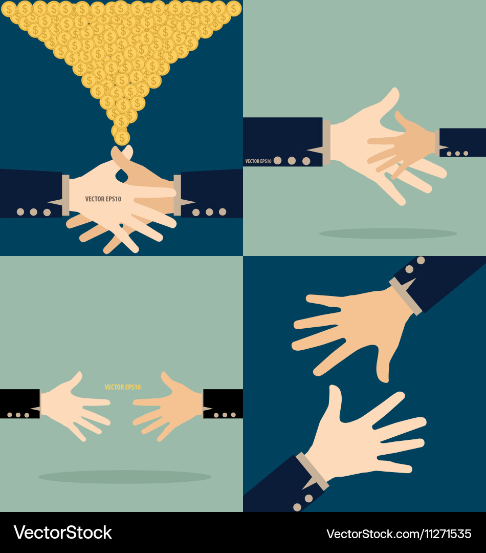 Hand with money conins modern flat design c Vector Image