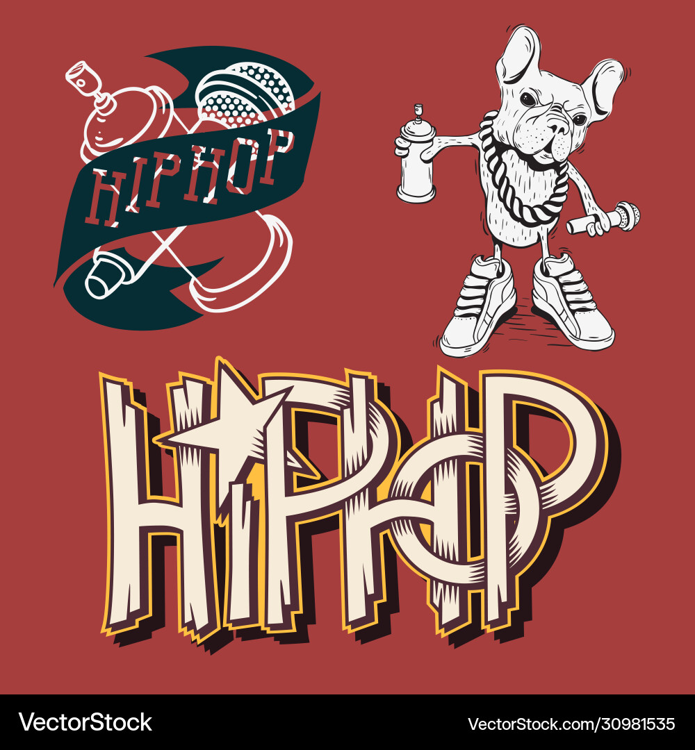 Hip hop rap music related Royalty Free Vector Image