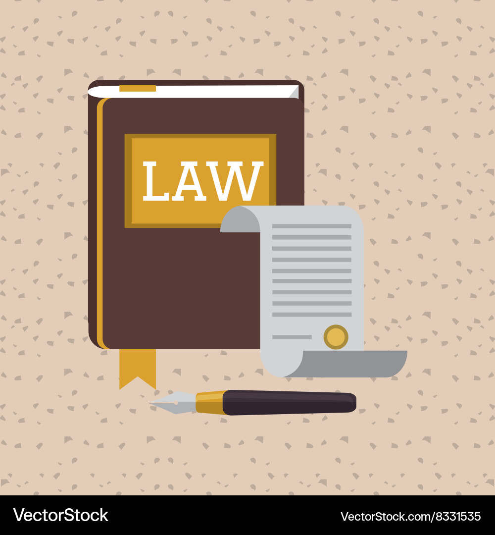 Law and justice book design Royalty Free Vector Image