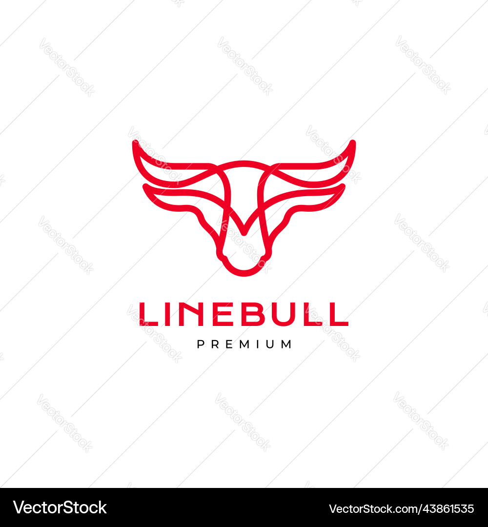 Minimal head buffalo modern logo design Royalty Free Vector