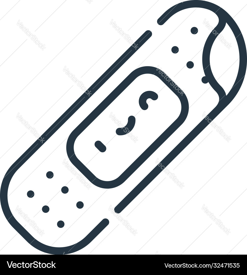 Plaster icon isolated on white background outline Vector Image