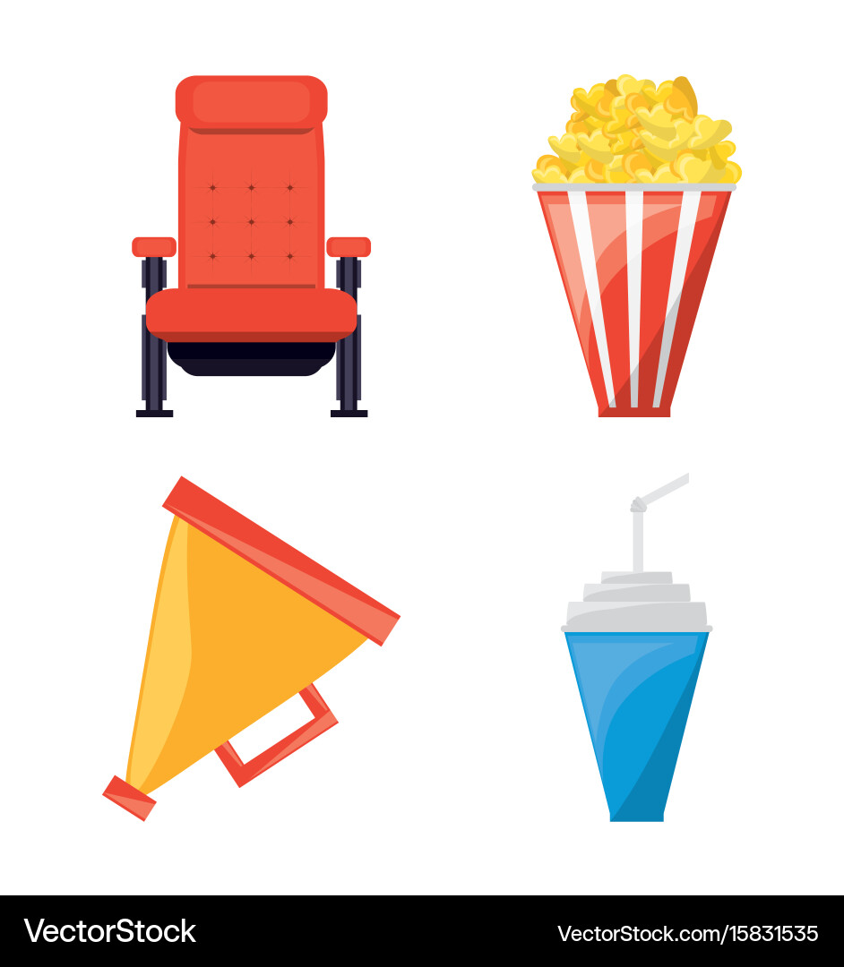 Set cinema and short film studio tools Royalty Free Vector