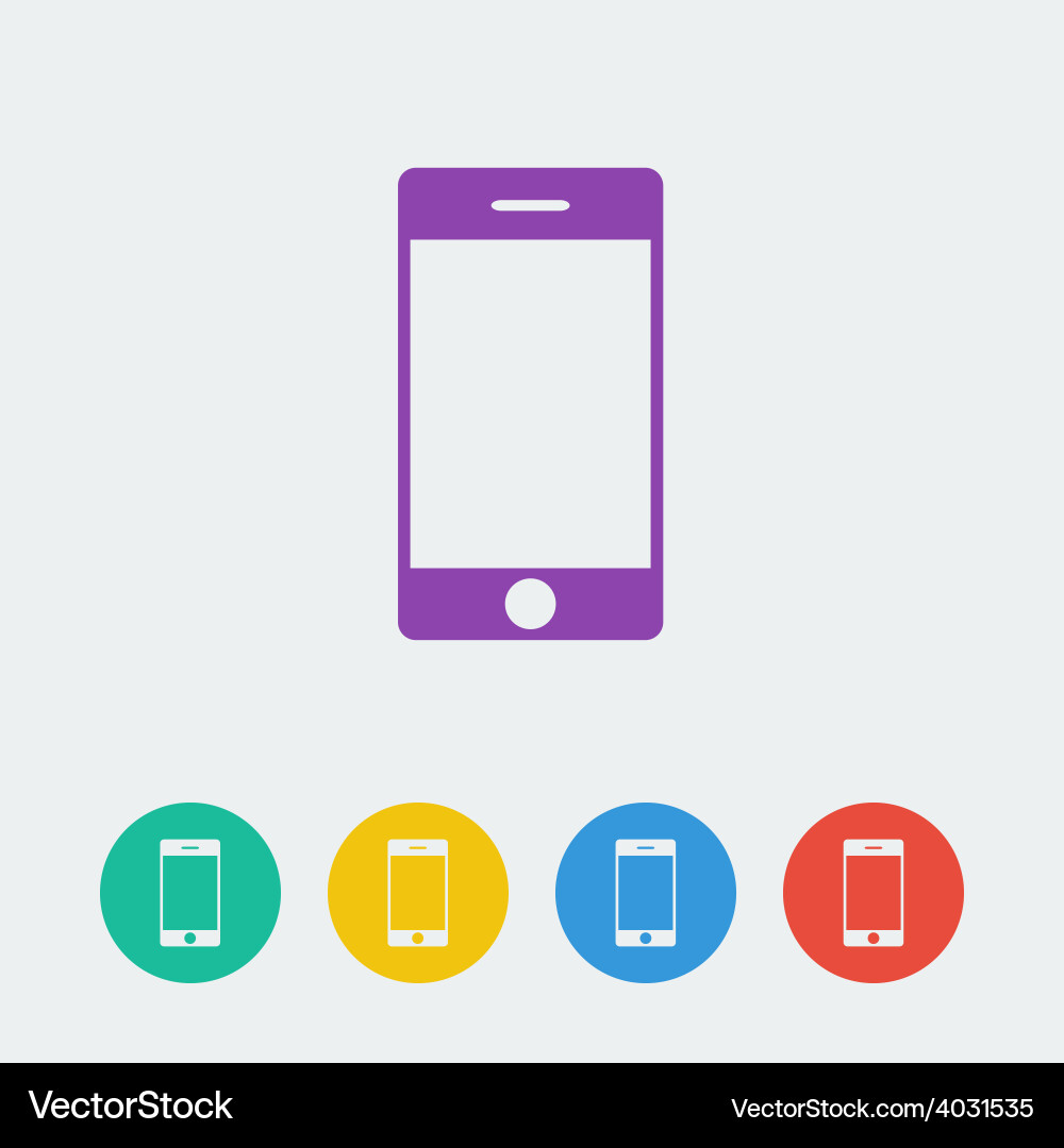 Smartphone flat circle icon Royalty Free Vector Image
