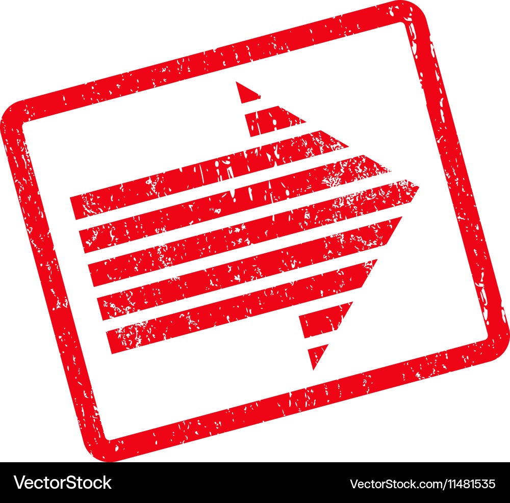 Stripe arrow right icon rubber stamp Royalty Free Vector
