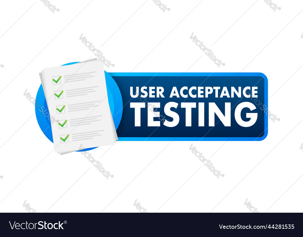 Uat - user acceptance testing software Royalty Free Vector