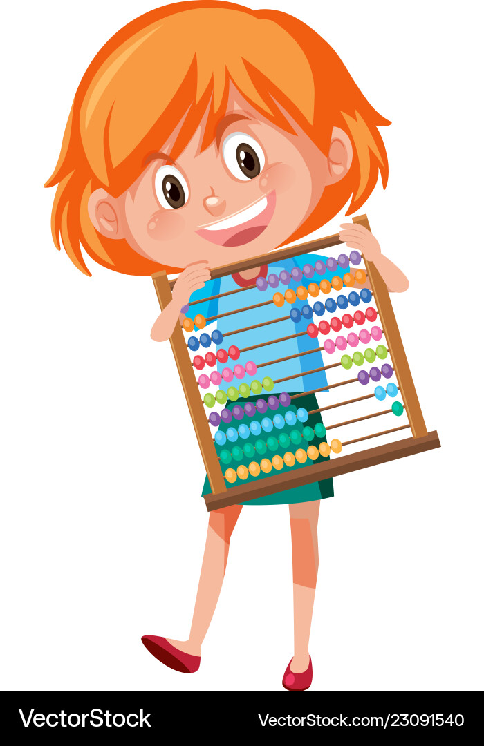 A girl holding abacus Royalty Free Vector Image