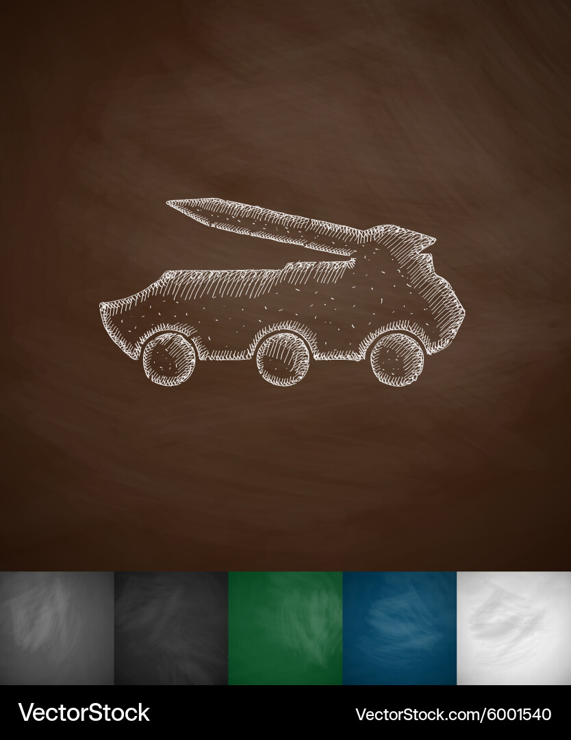 Armored vehicle with a rocket icon Royalty Free Vector Image