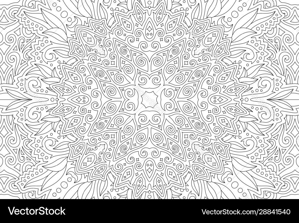 Art for coloring book page with floral pattern Vector Image
