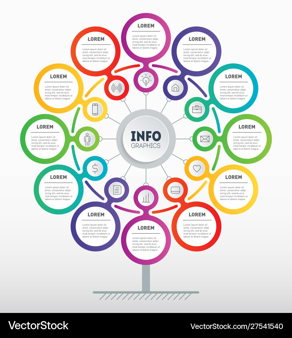 Business presentation concept with 12 options Vector Image