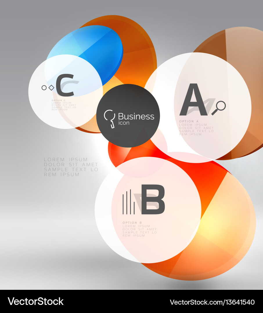 Colorful glossy circle infographics Royalty Free Vector