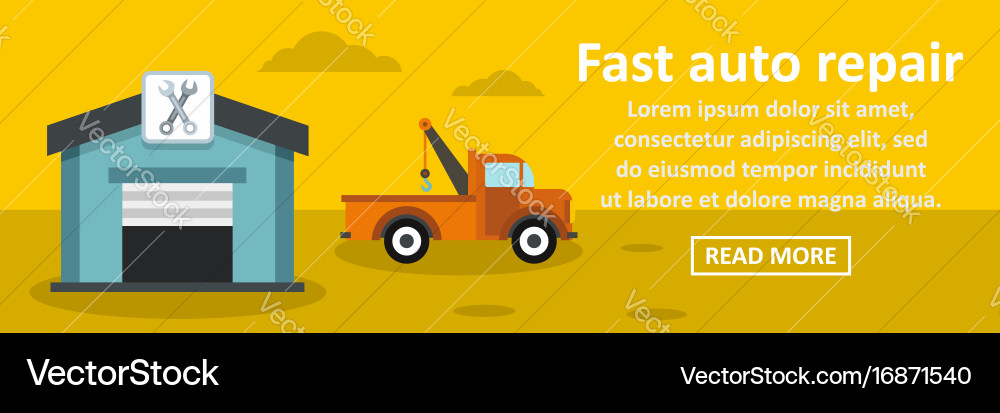 Fast auto repair banner horizontal concept Vector Image