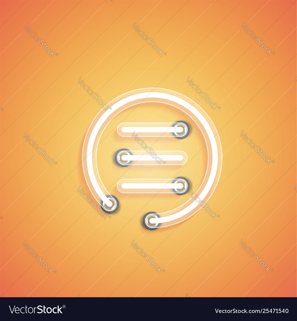 Glowing realistic neon icon for web Royalty Free Vector