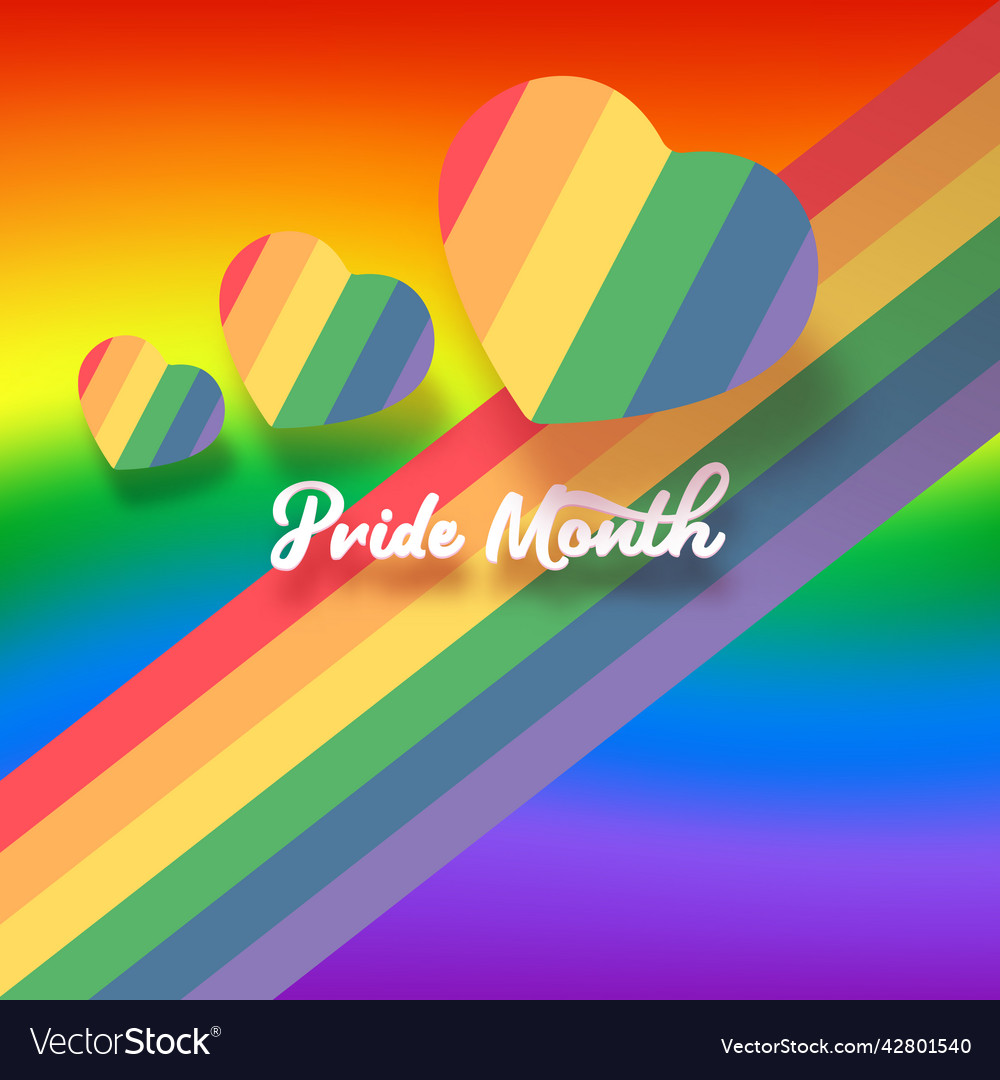 Happy pride month banner with heart Royalty Free Vector Happy pride month banner with heart Royalty Free Vector