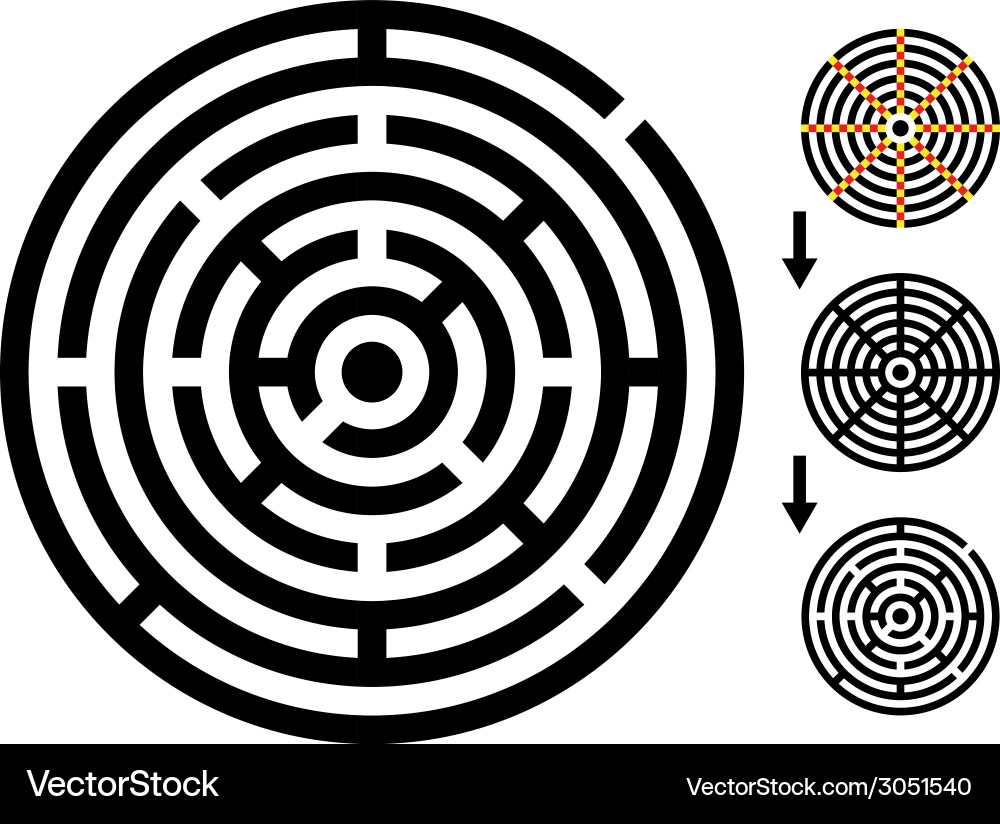 Maze - easy change color any piece Royalty Free Vector Image