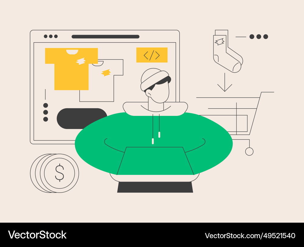 Merch clothing abstract concept Royalty Free Vector Image