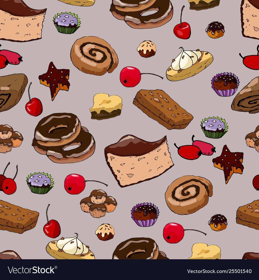 Pastry pattern Royalty Free Vector Image - VectorStock
