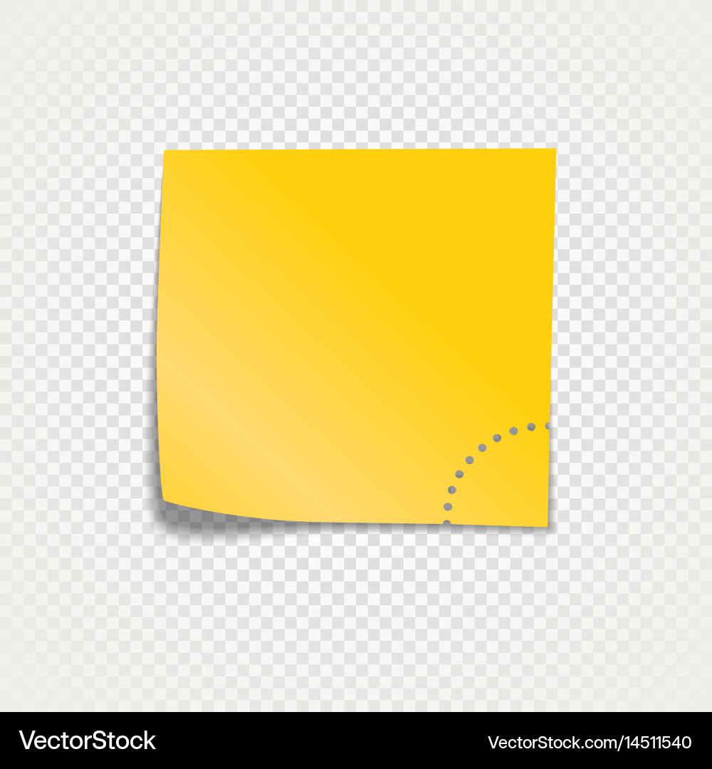 Sticky paper template isolated on transparent Vector Image