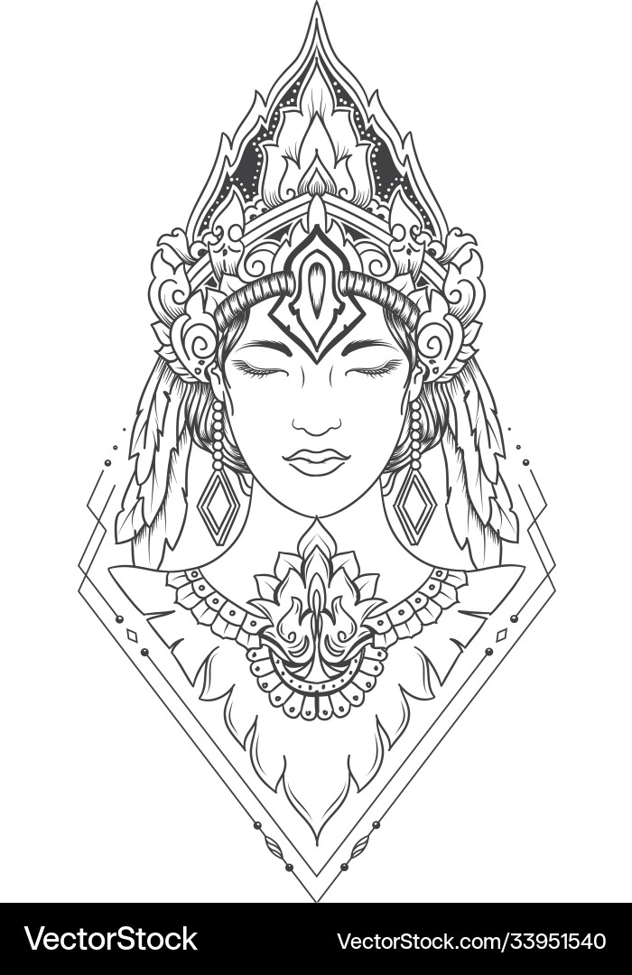 Women face line art design Royalty Free Vector Image