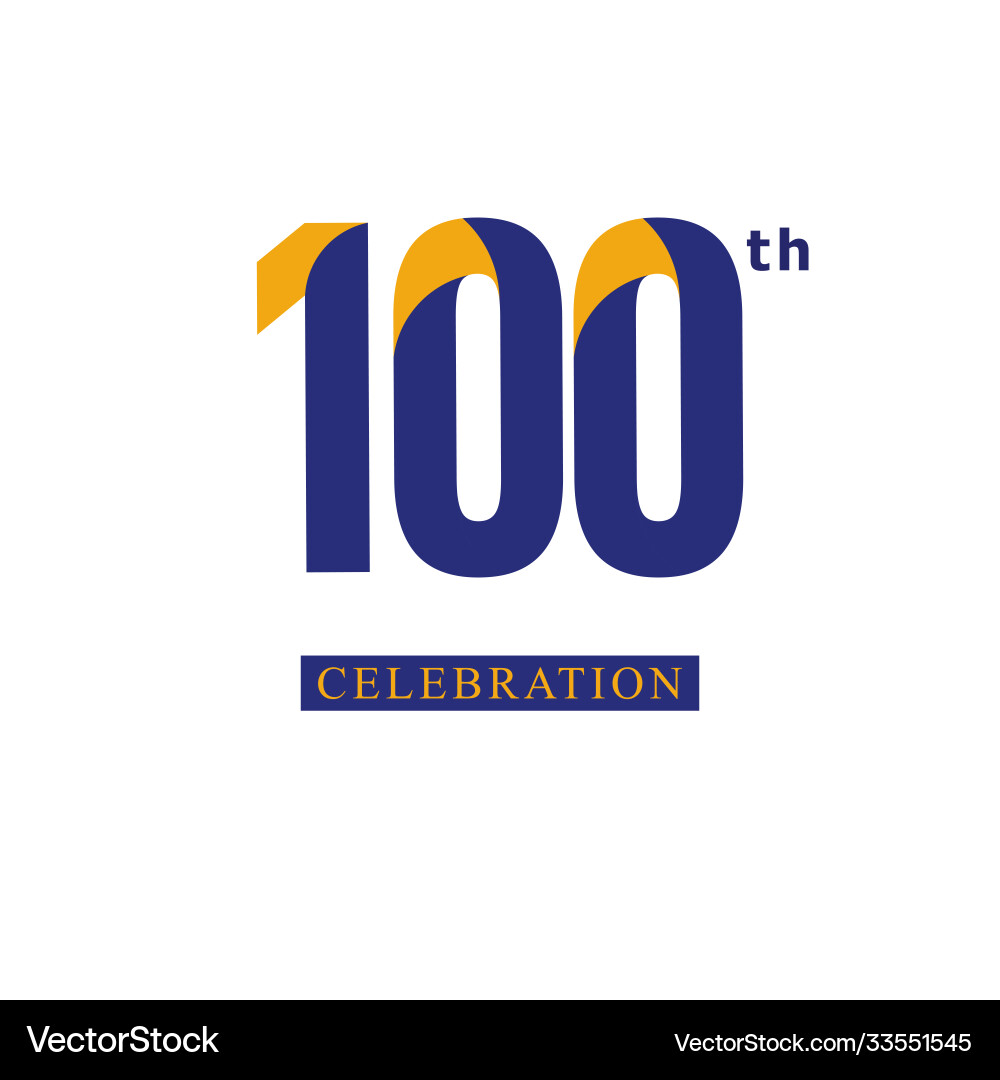 100 th anniversary celebration orange blue Vector Image