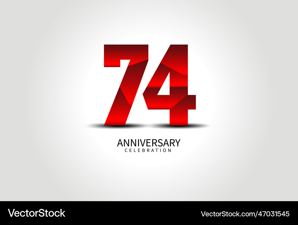 74 year anniversary celebration logo red Vector Image