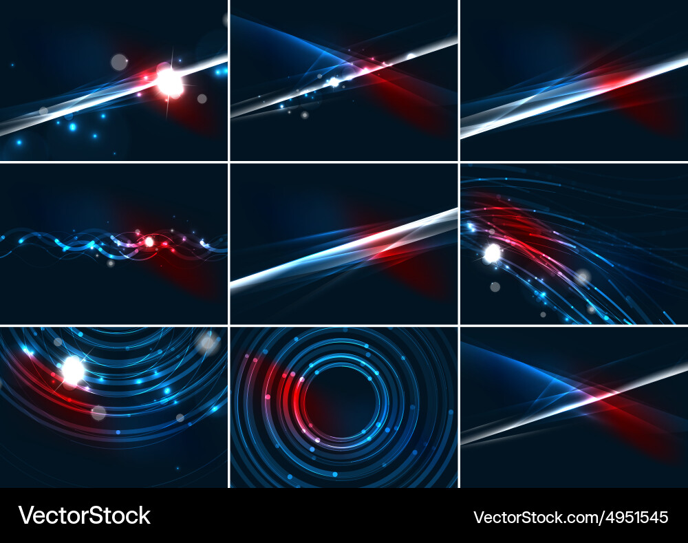Abstract color glowing lines in dark space Vector Image