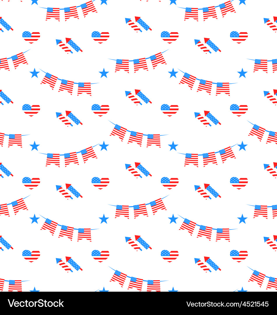 American patriotic seamless pattern us national Vector Image