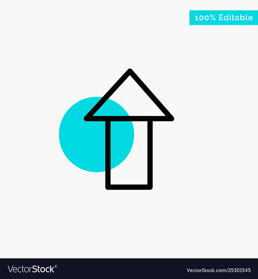Arrow up upload turquoise highlight circle point Vector Image