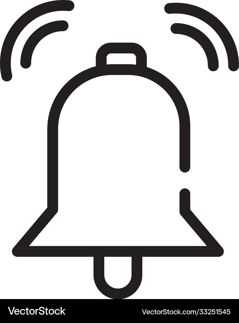 Bell sound line style icon Royalty Free Vector Image
