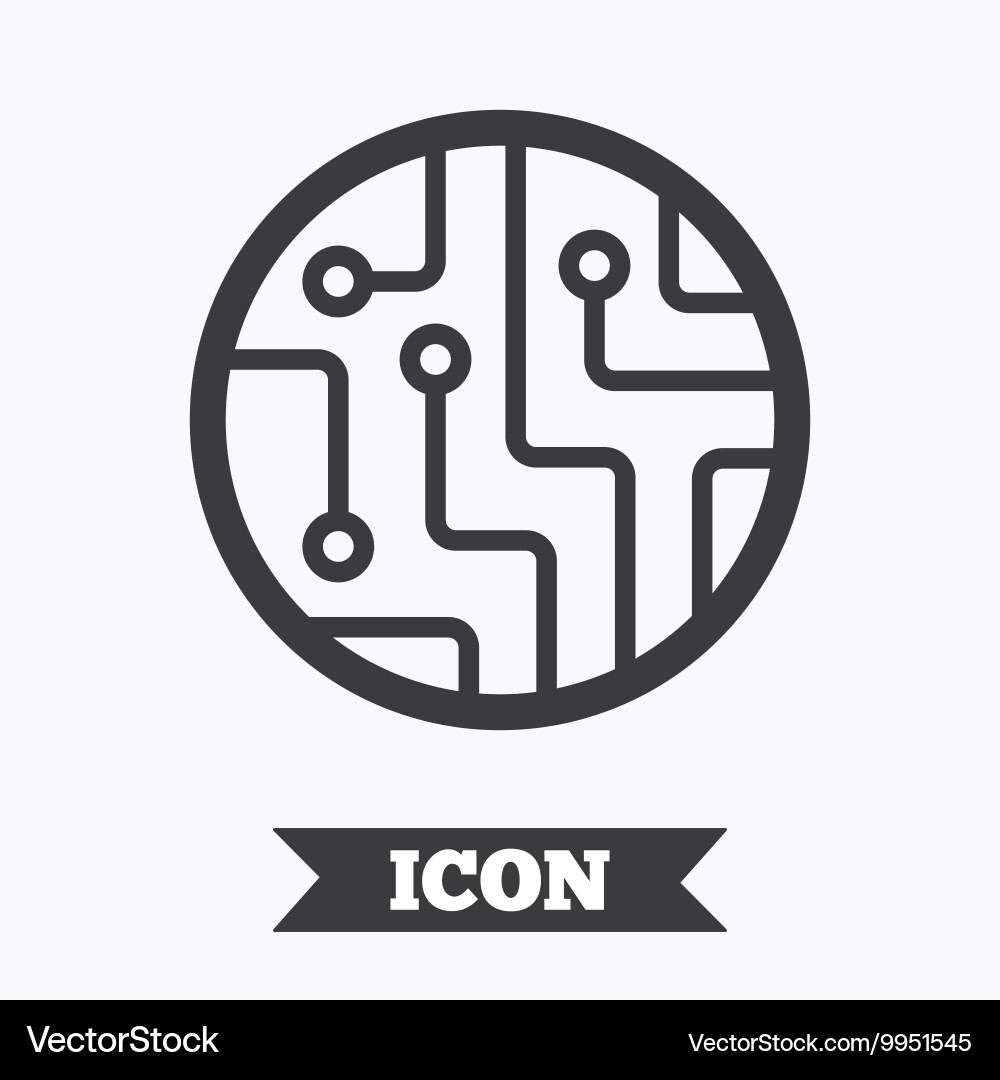 Circuit board sign icon technology symbol Vector Image