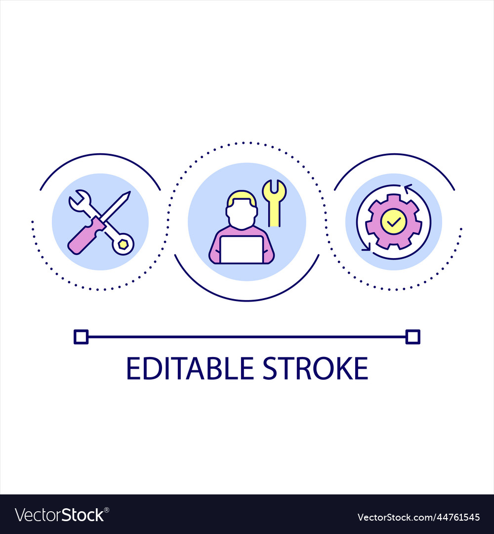 Computer service loop concept icon Royalty Free Vector Image