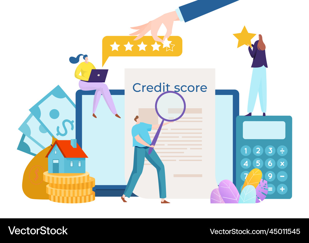 Credit score rating concept Royalty Free Vector Image