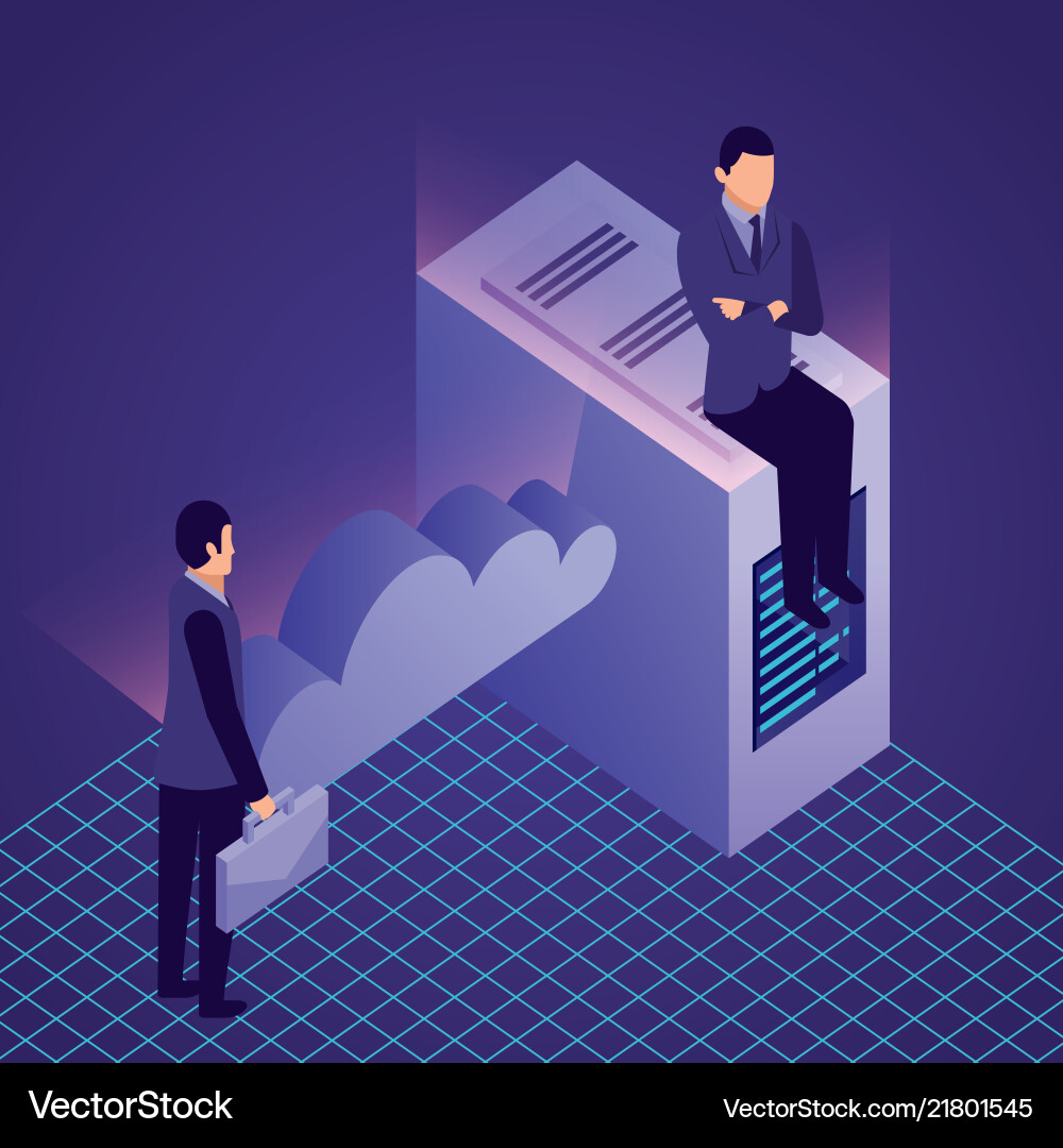 Data network businessman Royalty Free Vector Image