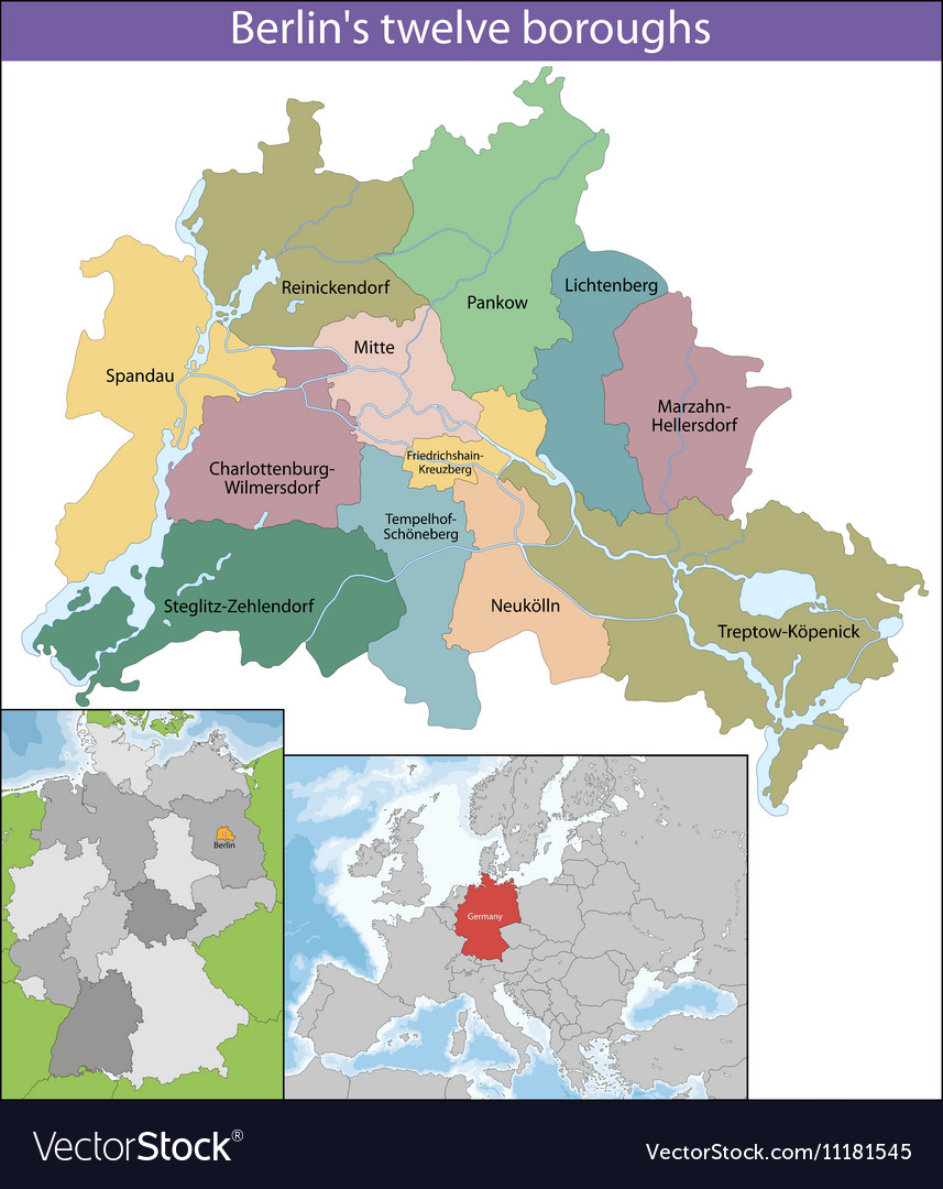 Map berlin Royalty Free Vector Image - VectorStock