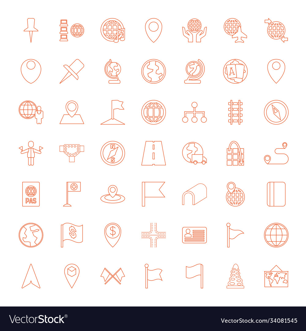Map icons Royalty Free Vector Image - VectorStock