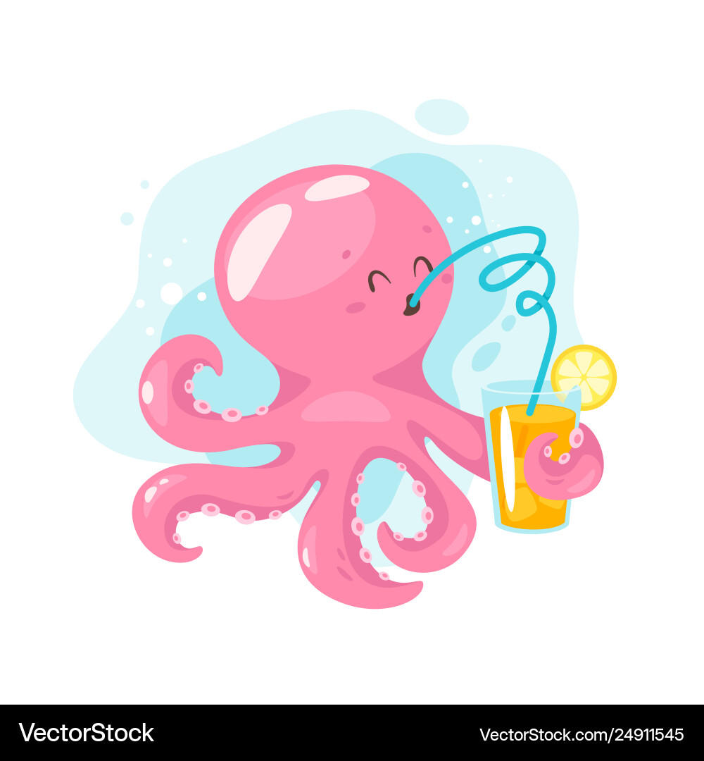 Octopus cartoon style Royalty Free Vector Image