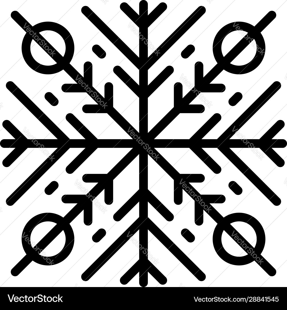 Ornament snowflake icon outline style Royalty Free Vector