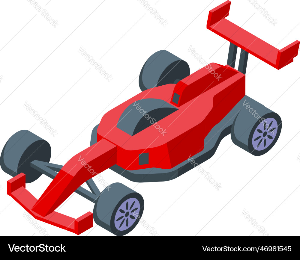 Racer Pit Stop Icon Isometric Car Team Royalty Free Vector