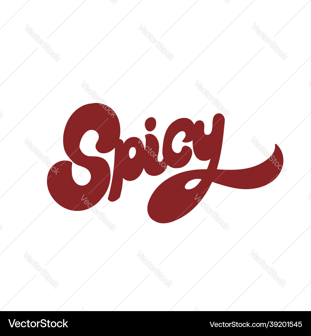 Spicy handwritten lettering template for card Vector Image