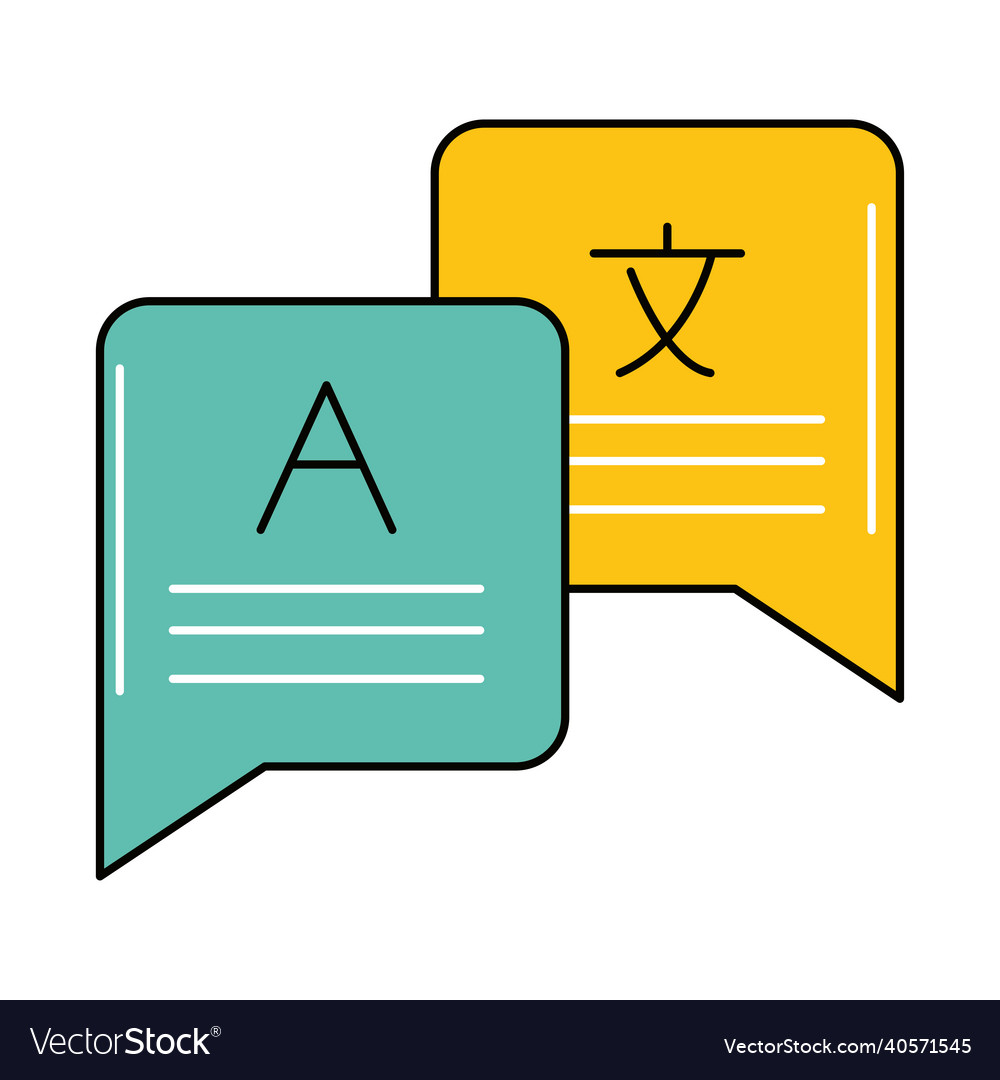 Translator chat bubbles Royalty Free Vector Image