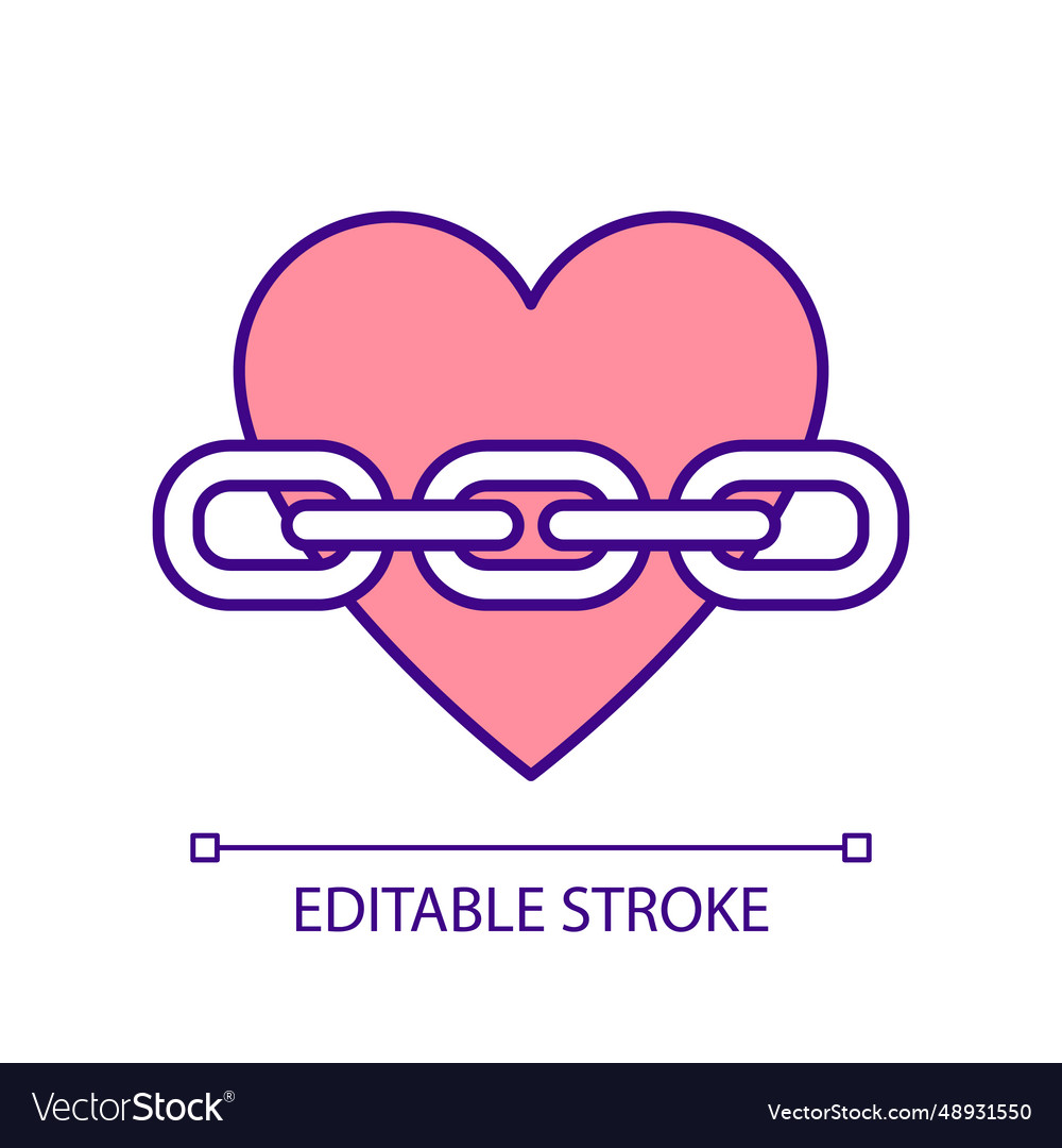 2d thin linear denial in codependency icon Vector Image