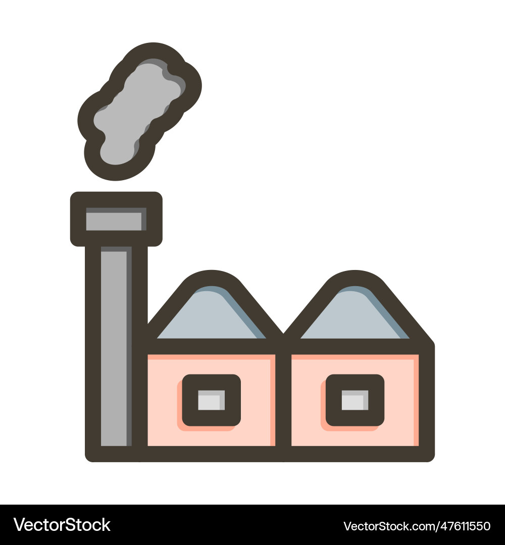 Air pollution thick line filled colors Royalty Free Vector